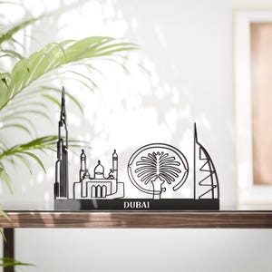 Dubai Cityscape, Line Art Figure, 3D Printed Gift, Unique Travel Gift ...