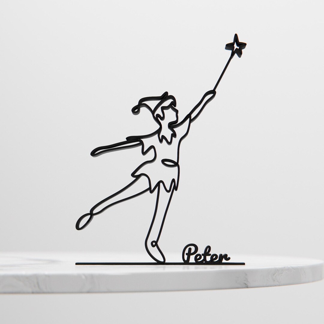 Peter Pan, Customized Line Art Figure, 3D Printed Gift, Unique Movie ...