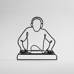 DJ, Personalized Line Art Figure, 3D Printed Gift, Unique DJ Gift Idea ...