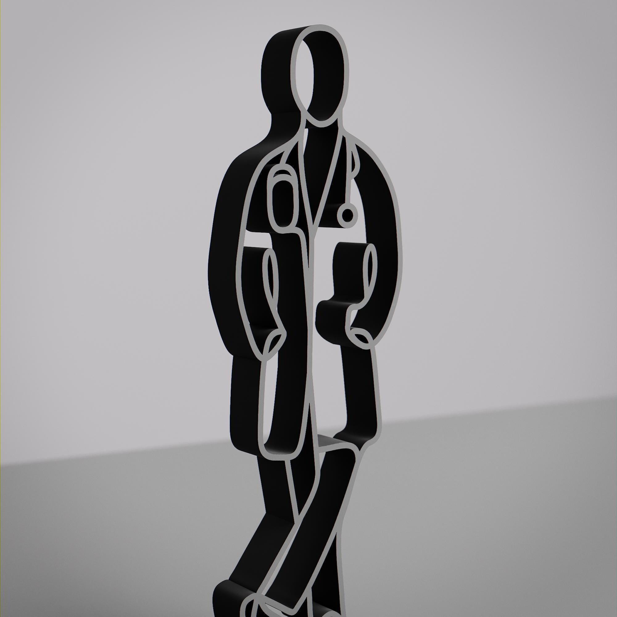 Doctor, Customized Line Art Figure, 3D Printed Gift, Unique Doctor Gift ...