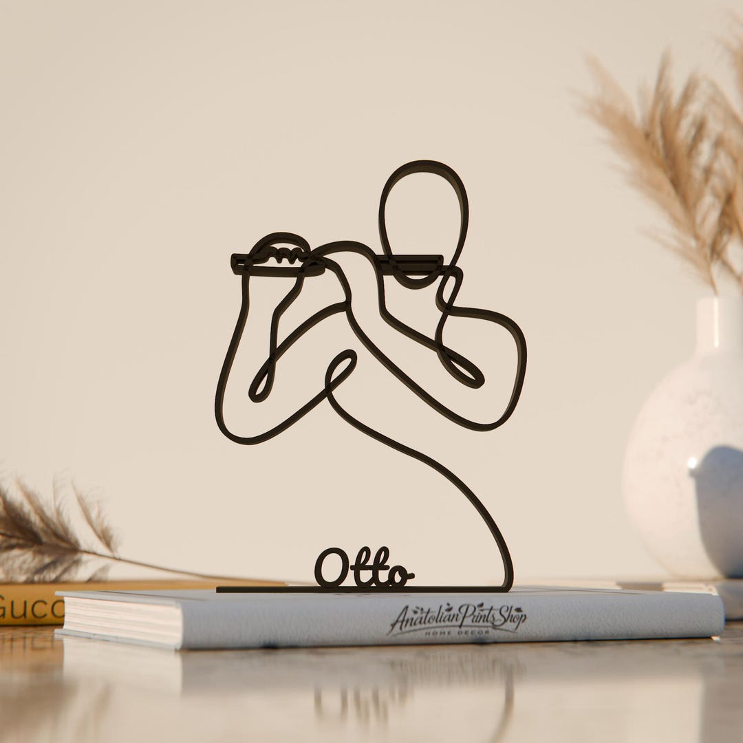 Piccolo Player, Customized Line Art Figure, 3D Printed Gift, Unique ...