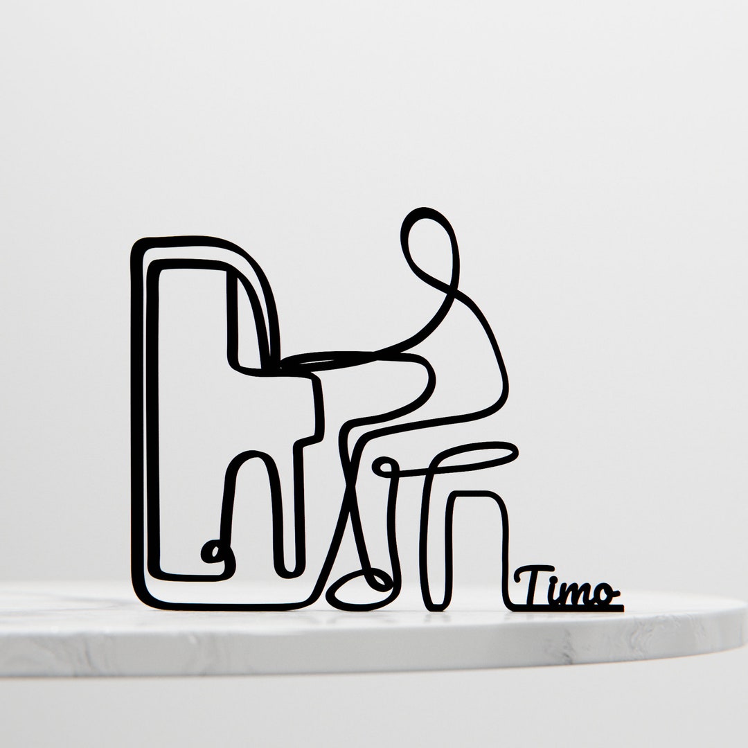 Pianist 02, Customized Line Art Figure, 3D Printed Gift, Unique ...