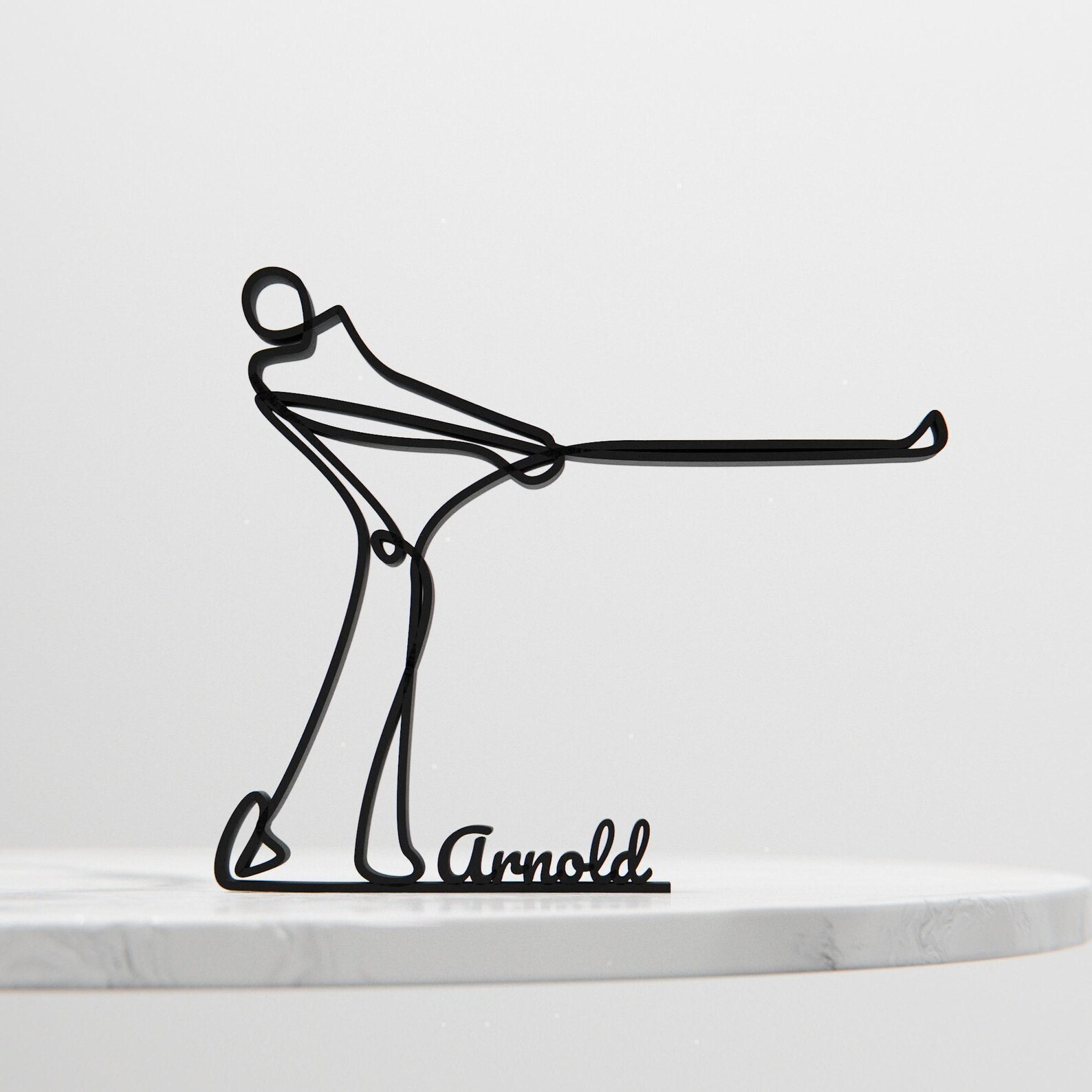 Golf Player 02, Customized Line Art Figure, 3D Printed Gift, Unique ...
