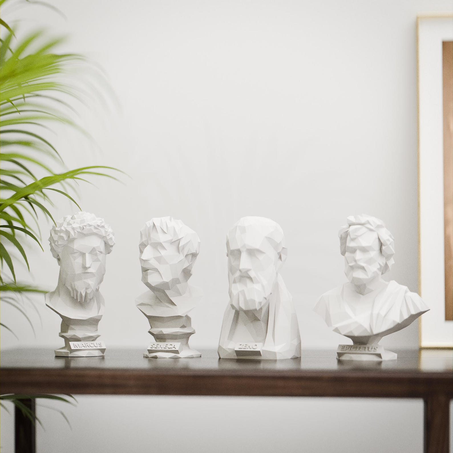 Stoic Set, Low Poly Bust, Greek Stoic Philosopher Sculpture, Stoic ...
