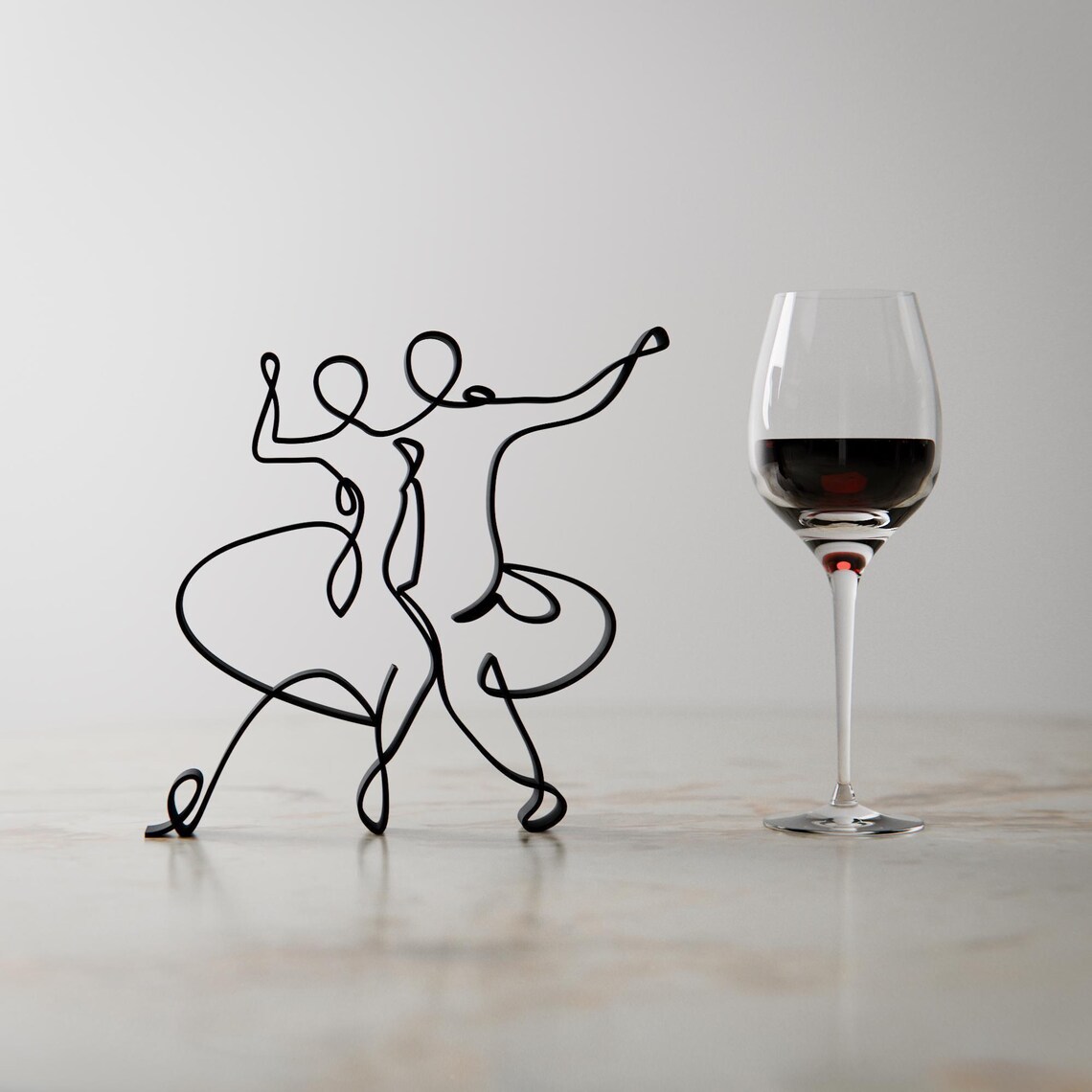 Salsa Dancers, Line Art Figure, 3D Printed Gift, Unique Salsa Dancers ...