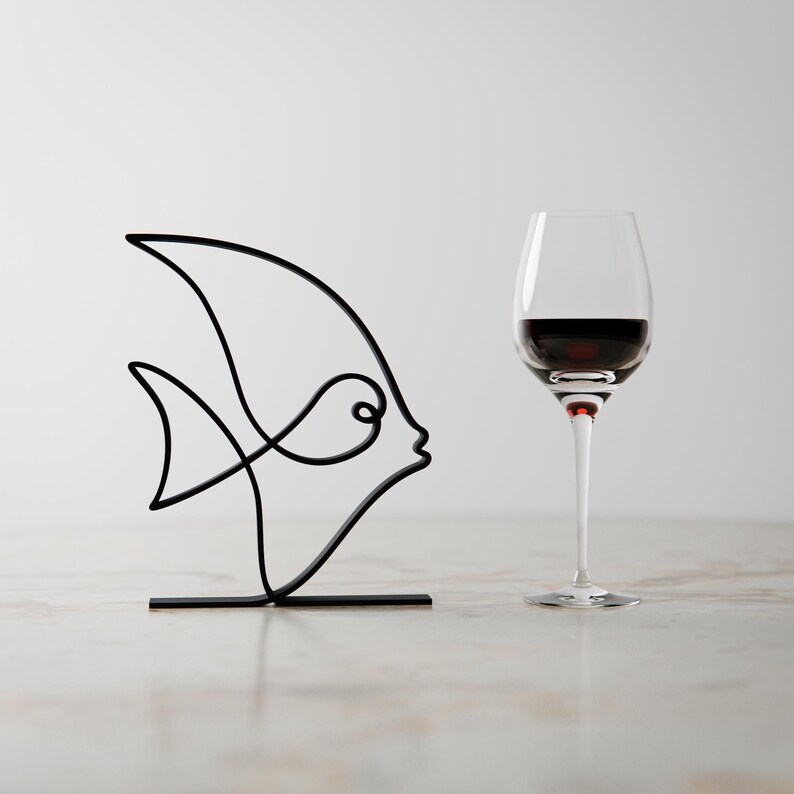 Fish, Line Art Figure, 3D Printed Gift, Unique Gift for Fish Lovers ...