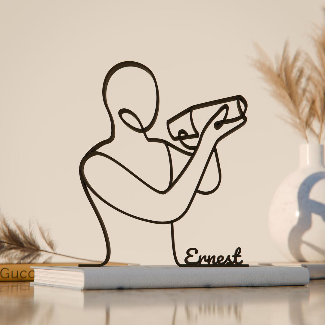 Personalized Bartender Line Art Figure, 3D Printed Gift, Unique ...