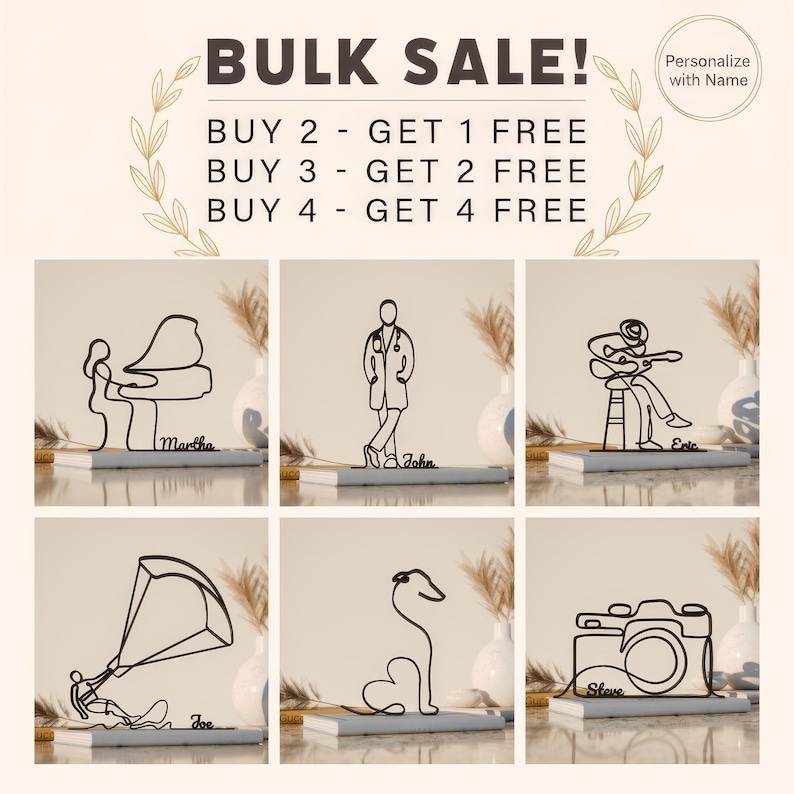 Fish, Line Art Figure, 3D Printed Gift, Unique Gift for Fish Lovers ...