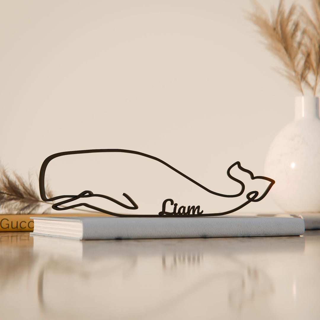 Moby Dick, Custom Line Art Figure, 3D Printed Gift, Unique Bookworm ...