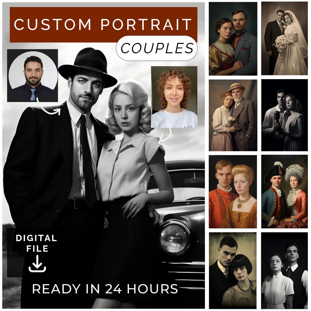Customized COUPLE Portrait From Photo, Turn Me Into Romantic Couple ...