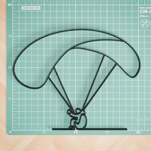 Personalized Paraglider Line Art Figure, Minimalist Sculpture, Unique ...