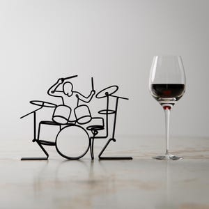 Drummer, Customized Line Art Figure, 3D Printed Gift, Unique Drummer ...