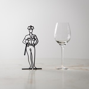 Police Woman/police Officer, Customized Line Art Figure, 3D Printed ...