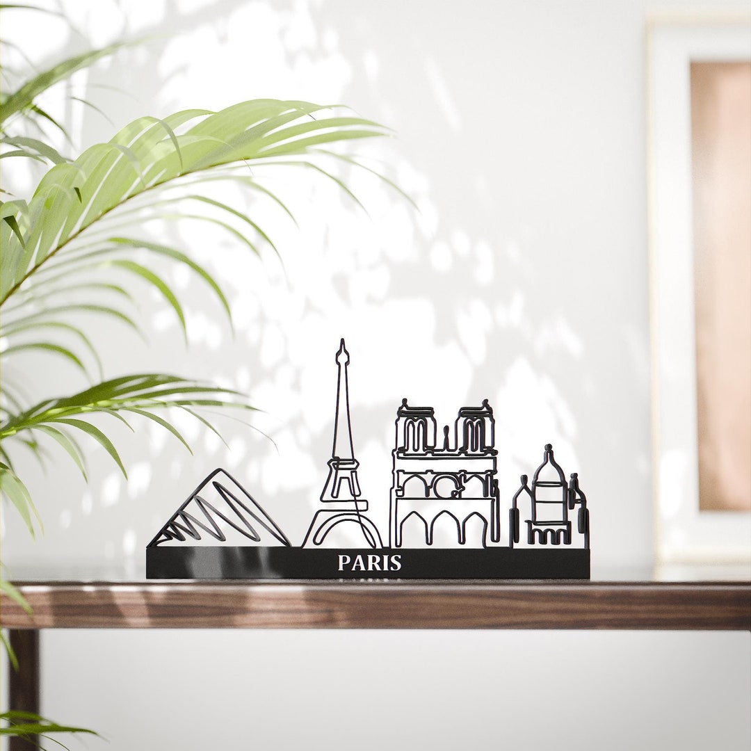 Paris Cityscape, Line Art Figure, 3D Printed Gift, Unique Travel Gift ...
