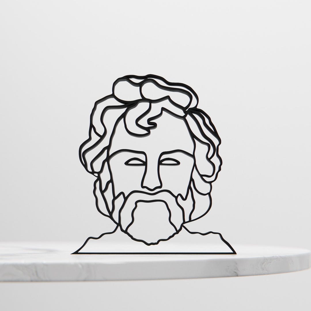 Epictetus, Line Art Figure, 3D Printed Gift, Unique Stoic Gift Idea ...