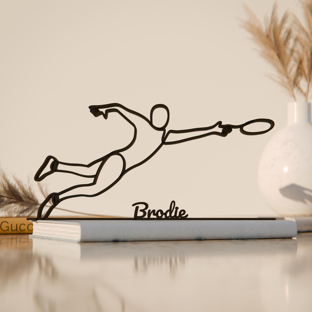 Frisbee Player 02, Customized Line Art Figure, 3D Printed Gift, Unique ...
