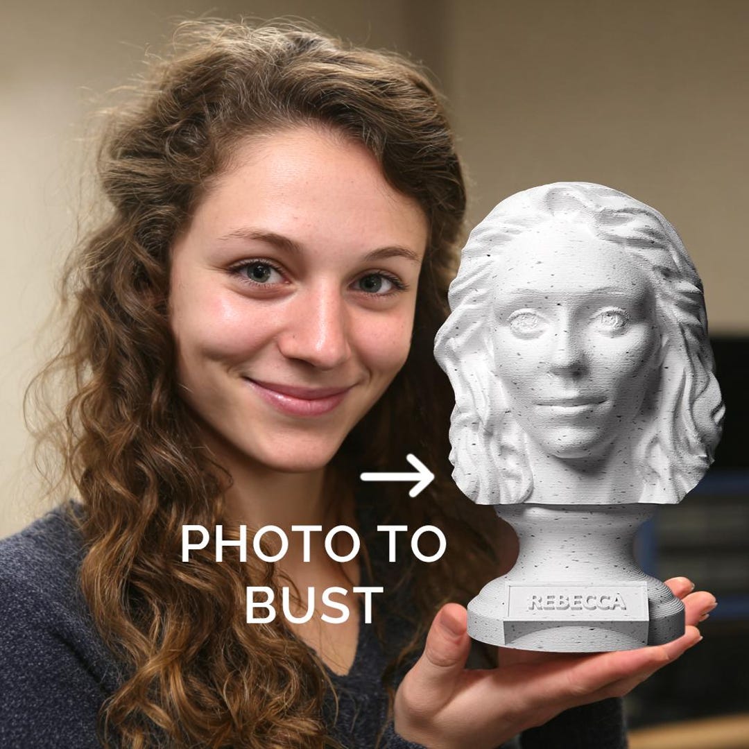 Personalized 3D Printed Bust From Photo - Custom Photo to Bust ...