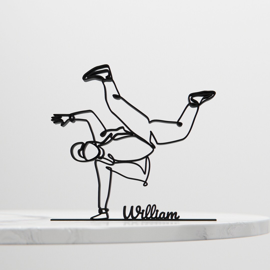 Hip Hop / Breakdance Dancer, Customized One line Figure, 3D Printed ...