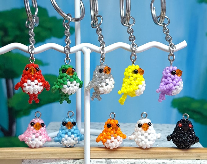 3D Mini Bird Keychain - Etsy