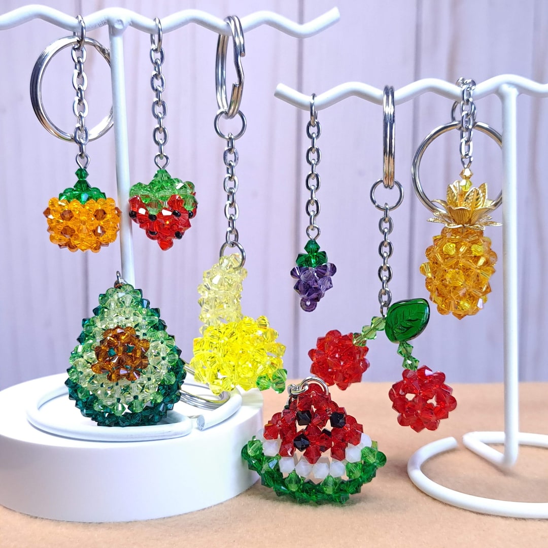 3D Crystal Fruit Keychains - Etsy