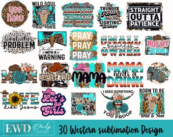 Western Designs 22 PNG Bundle, Western Bundle Png, Bundle Png ...