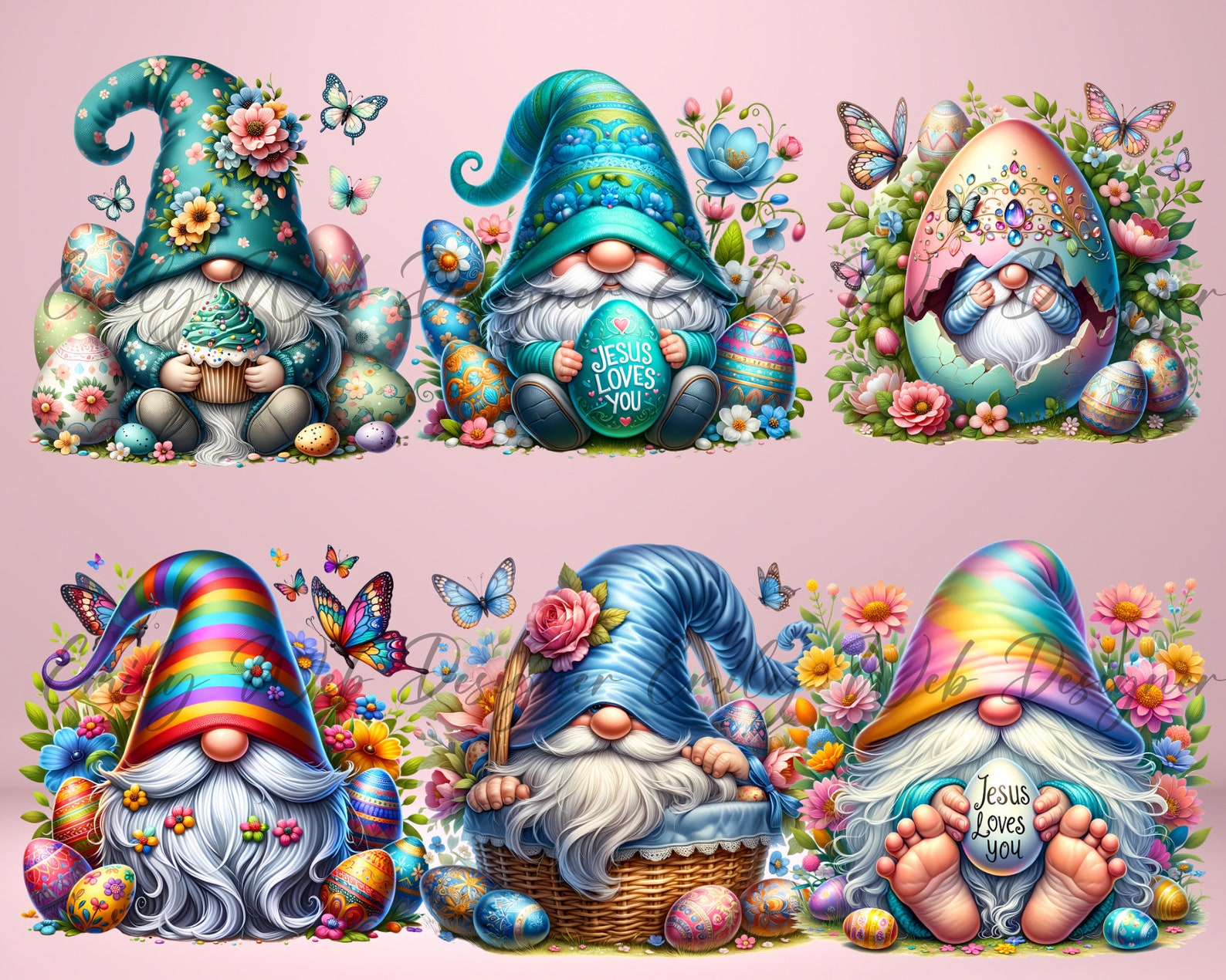 Easter Gnome Clipart Bundle: Spring Garden PNG Graphics (digital ...