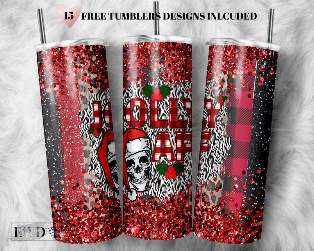 Funny Christmas Tumbler Design-joly AF, Seamless Sublimation Designs ...