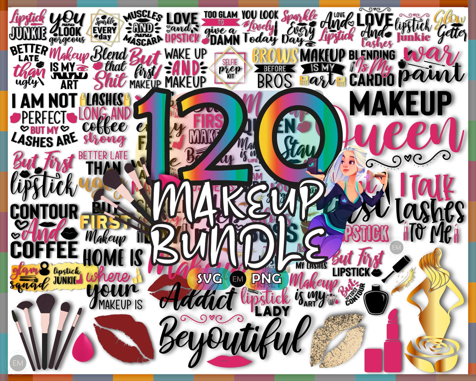 Makeup Bundle Svg Beauty Svg Glam Svg Diva Svg Porfume - Etsy