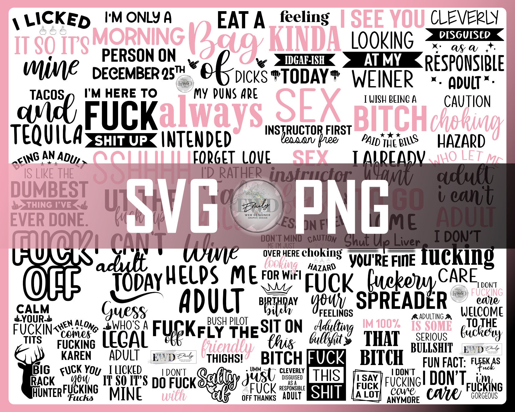 Funny Adult SVG Bundle: Swear Word Cut Files (digital Download) - Etsy