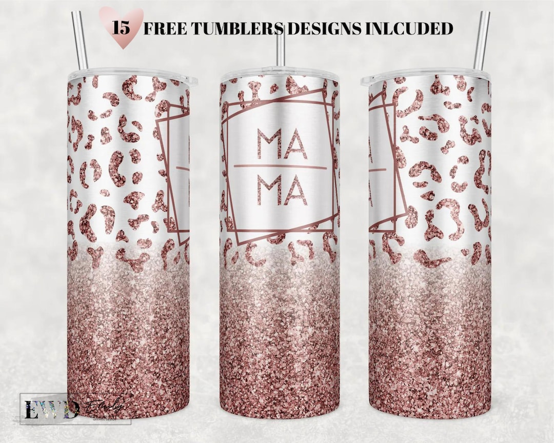 Rose Gold Leopard Mama Sublimation Design for Skinny Tumbler 20oz ...