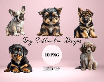 80 Dogs Clipart, PNG, Watercolor Puppy Clipart Bundle, Pet, Puppies ...