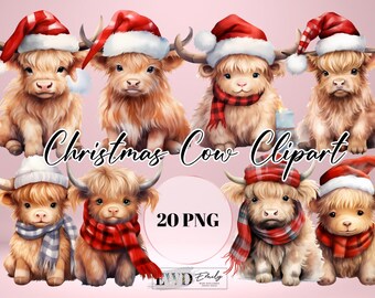 Highland Cow Winter Clipart Png, Nursery Print, Highland Cow Snow Png ...