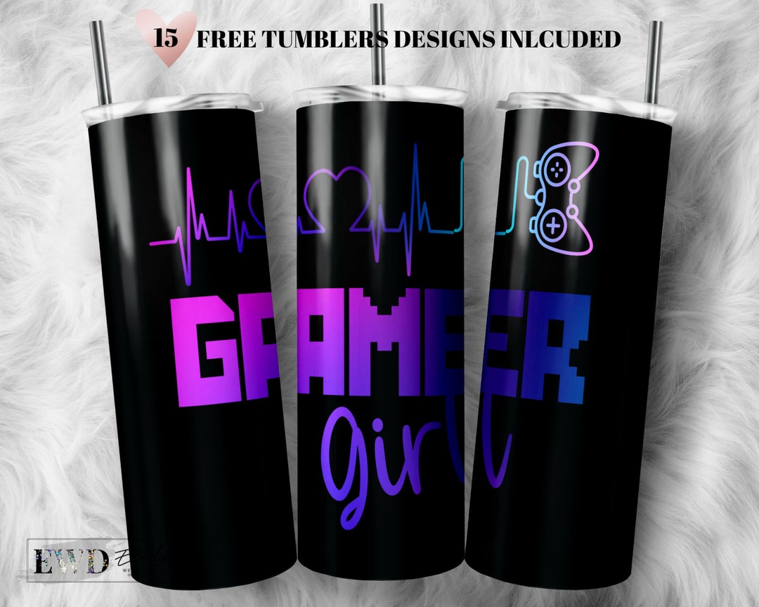 Gamer Girl Tumbler Sublimation Designs Download Png Game Tumbler Wrap