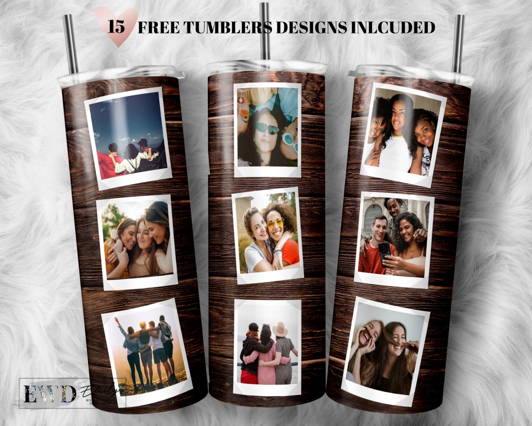 Friends Photo Tumbler Template, Png Sublimation Collage 20oz Skinny ...