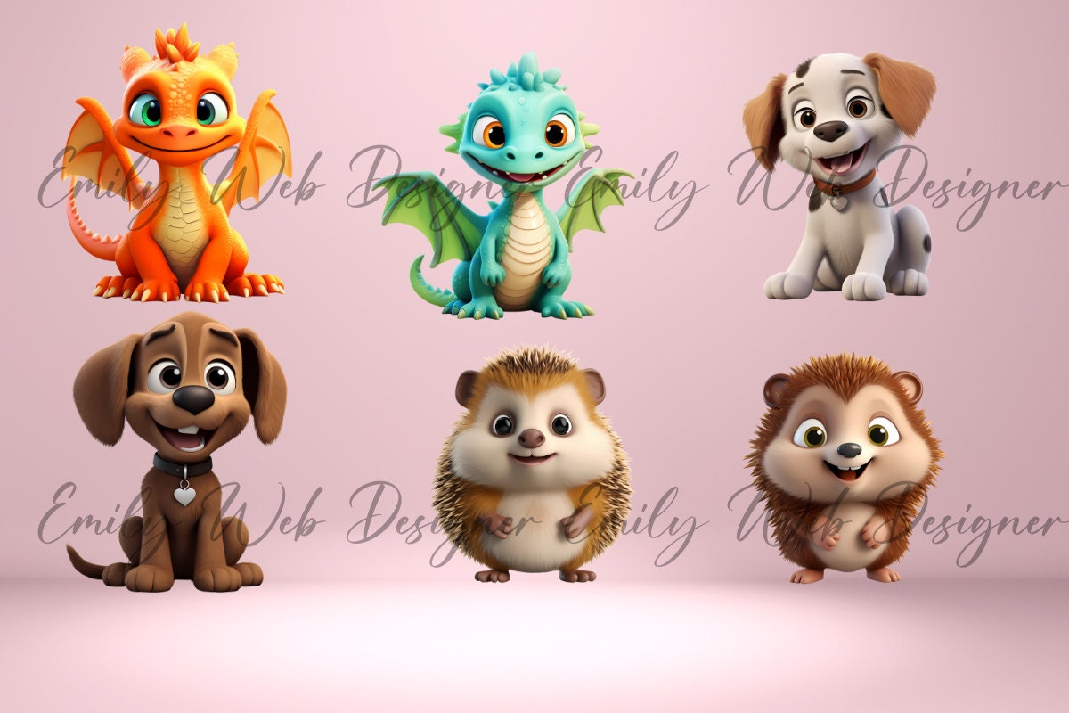 3D Pets Clipart – 32 Cute Animal PNG Files (digital Download) - Etsy