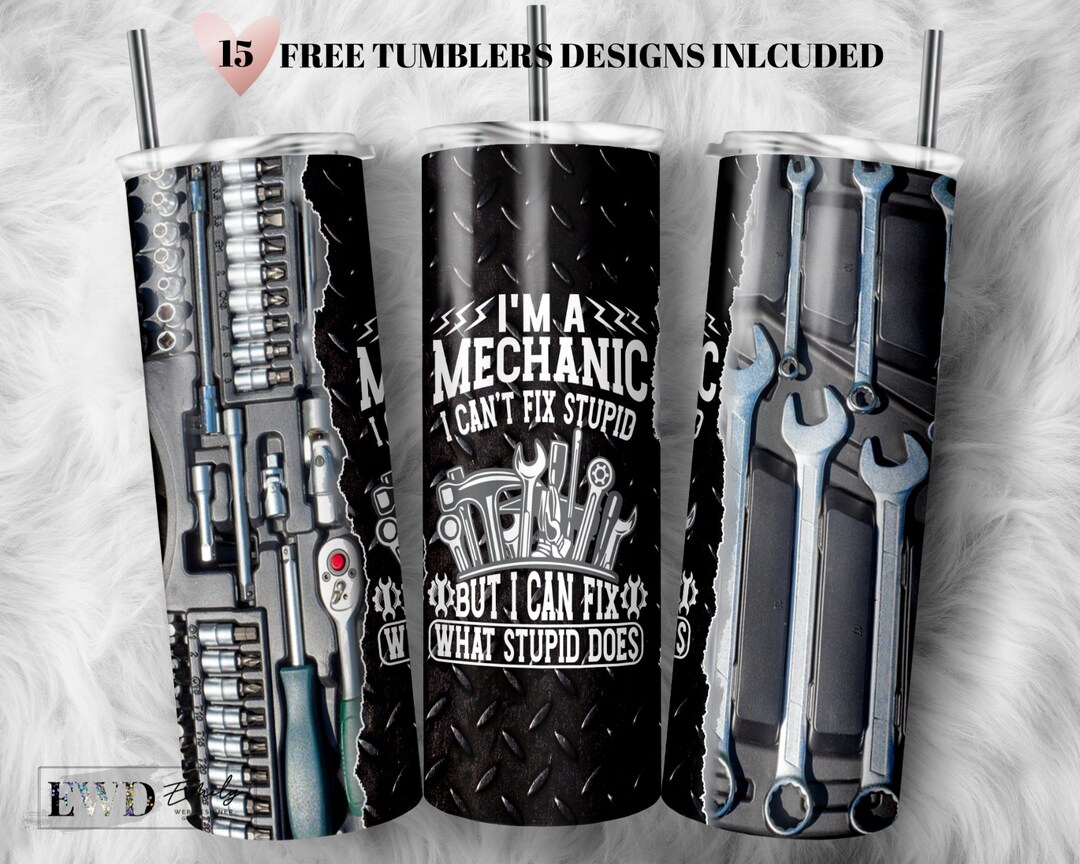 Mechanic Tumbler PNG: 20oz Skinny Sublimation Design (digital Download ...