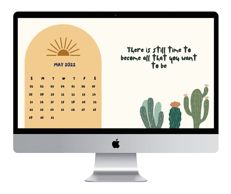 Calendar 2022 Desktop Organizer Wallpaper Mac Windows Organic Flowers ...