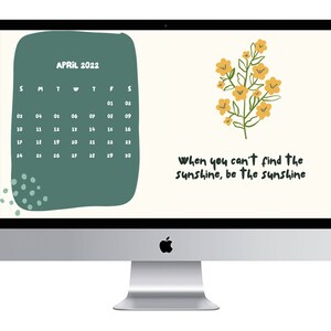 Calendar 2022 Desktop Organizer Wallpaper Mac Windows Organic Flowers ...