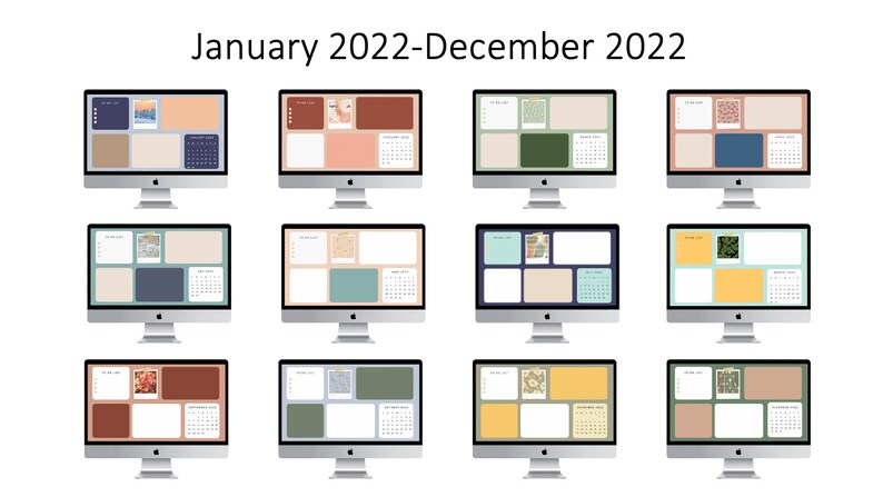 Calendar 2022 Desktop Organizer Wallpaper Mac Windows Natural Minimal ...