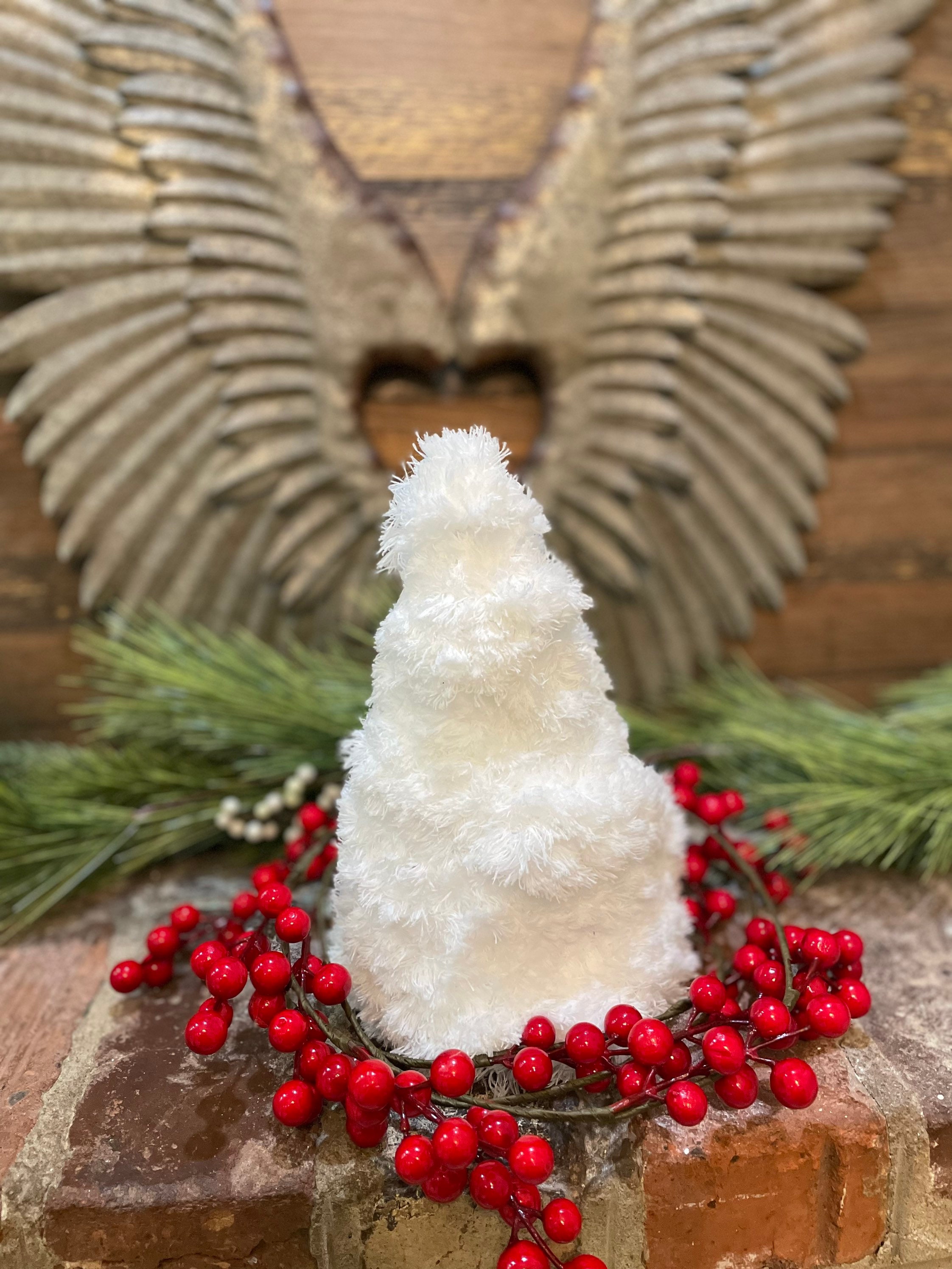 White Primitive Rustic Modern Farmhouse Cone Christmas Tree Decor, Faux ...
