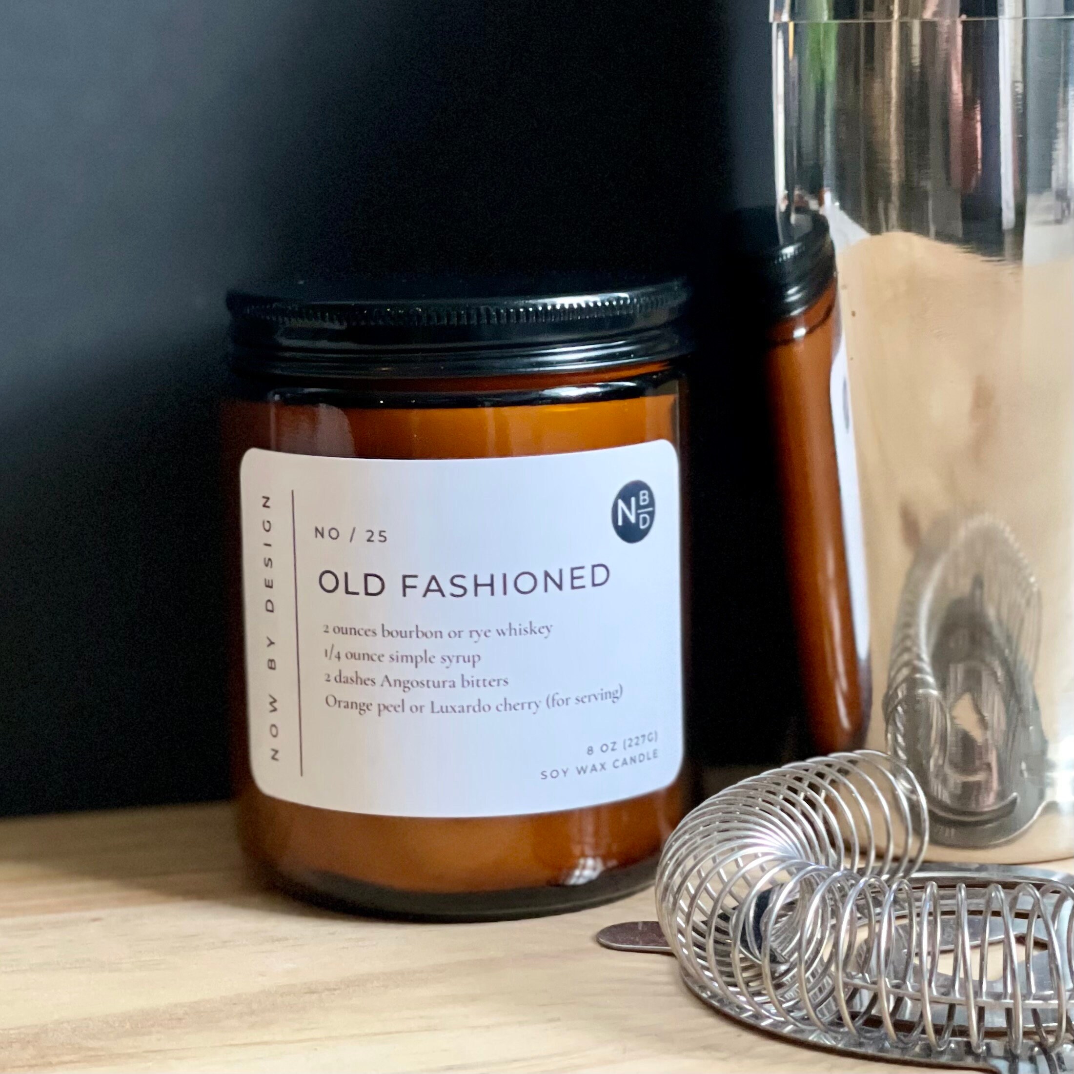 Old Fashioned Candle, Craft Cocktail, Bar Decor, Office Candle, Whiskey ...