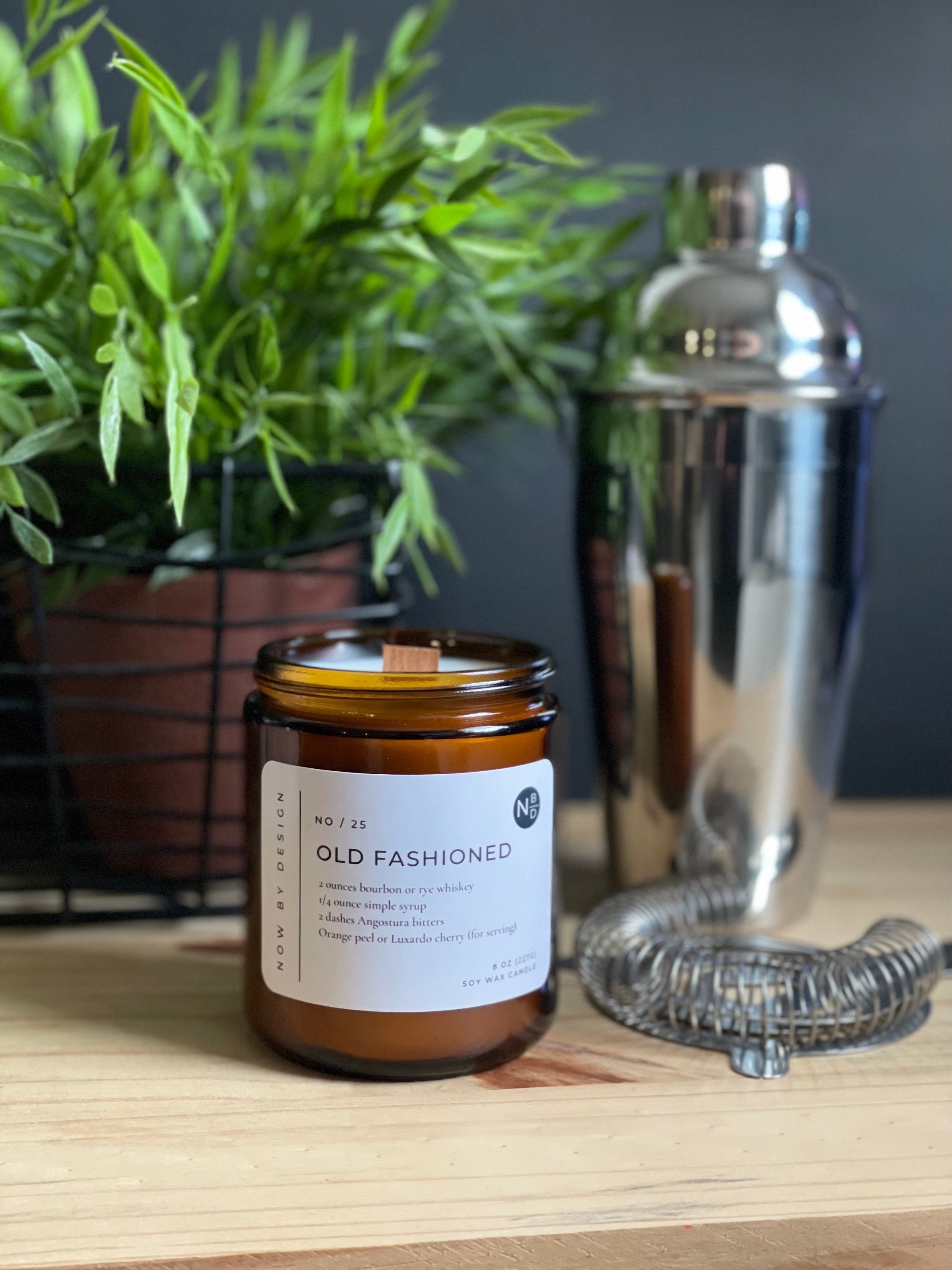 Old Fashioned Candle, Craft Cocktail, Bar Decor, Office Candle, Whiskey ...