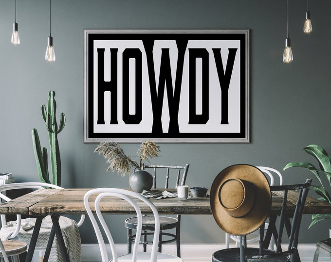 Howdy Typography Wall Art Print,western Wall Decor,cowboy Poster,ranch ...