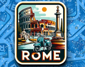 Rome Travel Sticker // Decal for Suitcase, Laptop, Car or Water Bottle ...
