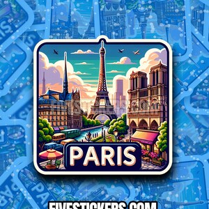 Paris Travel Sticker #002 // France Decal for Suitcase, Laptop, Car or ...