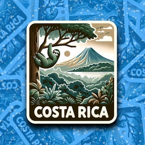 Costa Rica Travel Sticker // Decal for Suitcase, Laptop, Car or Water ...
