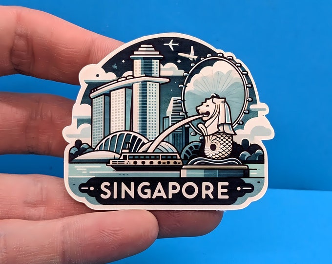 SINGAPORE NATIONAL DAY Sticker Sheet // Aesthetic Cute Merlion Travel ...