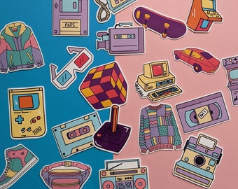 80s Nostalgia Stickers - Etsy