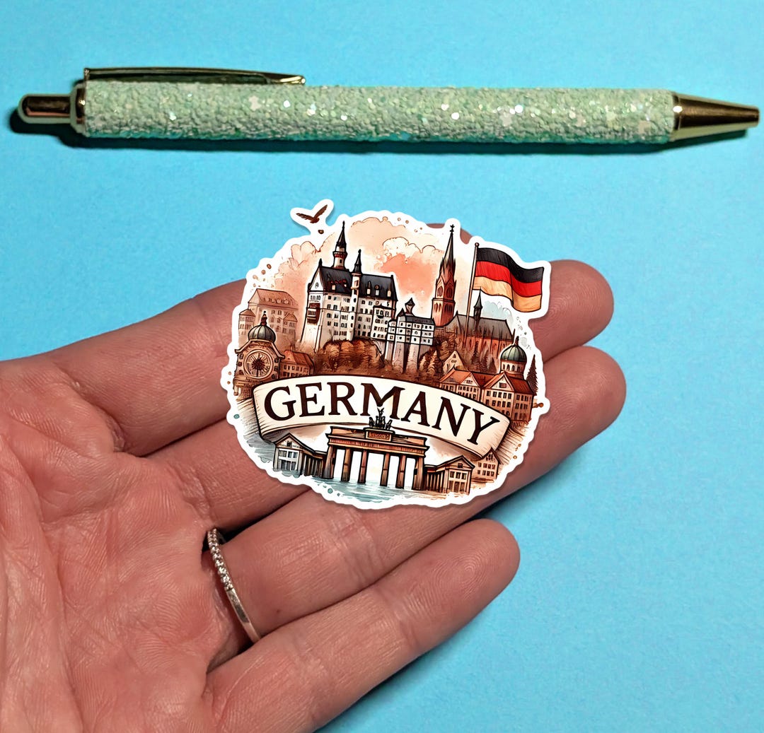 Germany Travel Sticker - Watercolor Suitcase Sticker for Luggage ...