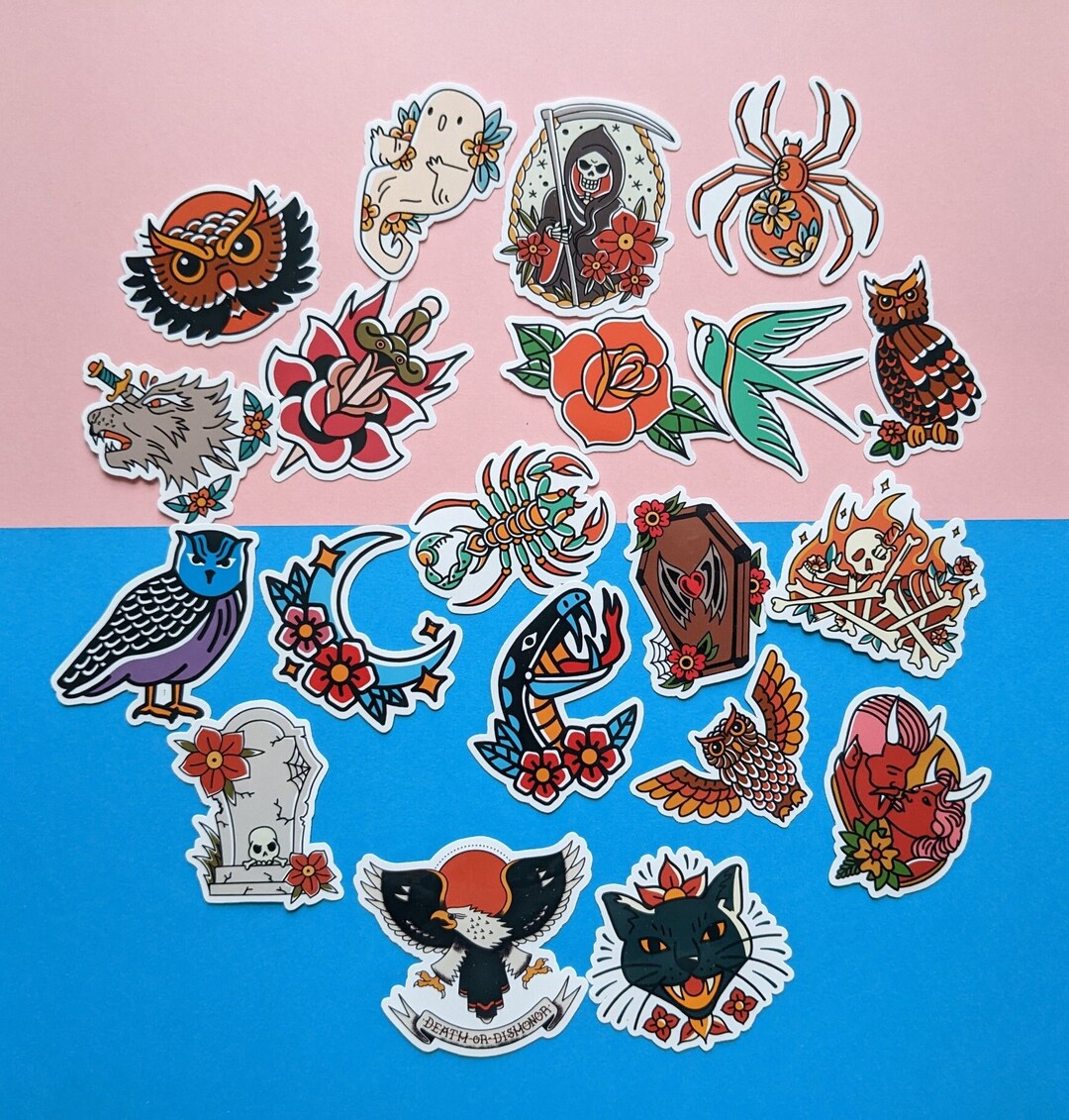 Tattoo Flash Sticker Pack | 20 Tattoo Stickers | Traditional Style ...
